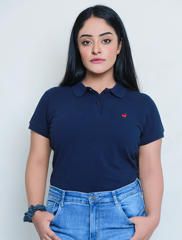 Buy Active fit navy blue polo shirt for women online in Pakistan | Jerdoni